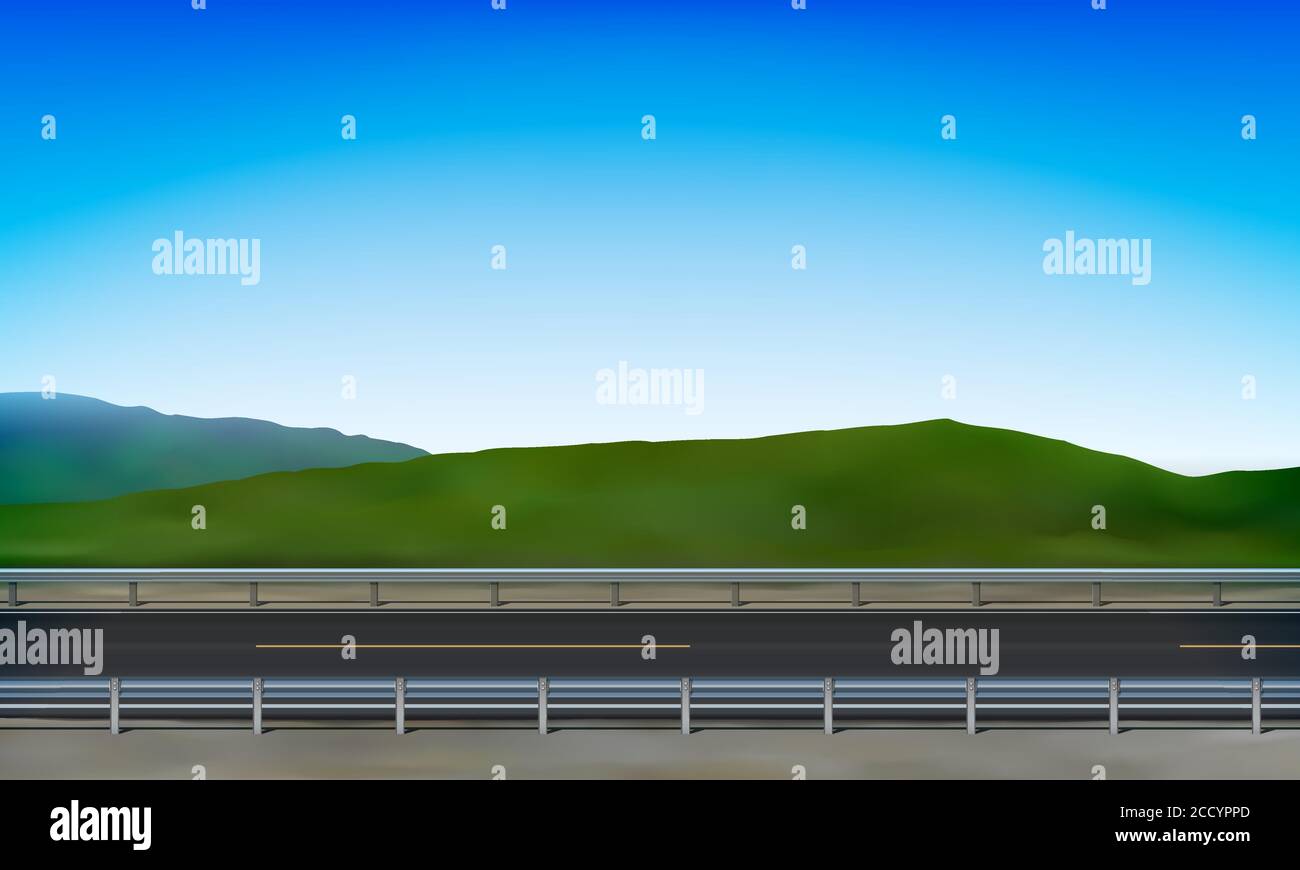 Roadside guardrail Stock Vector Images - Alamy