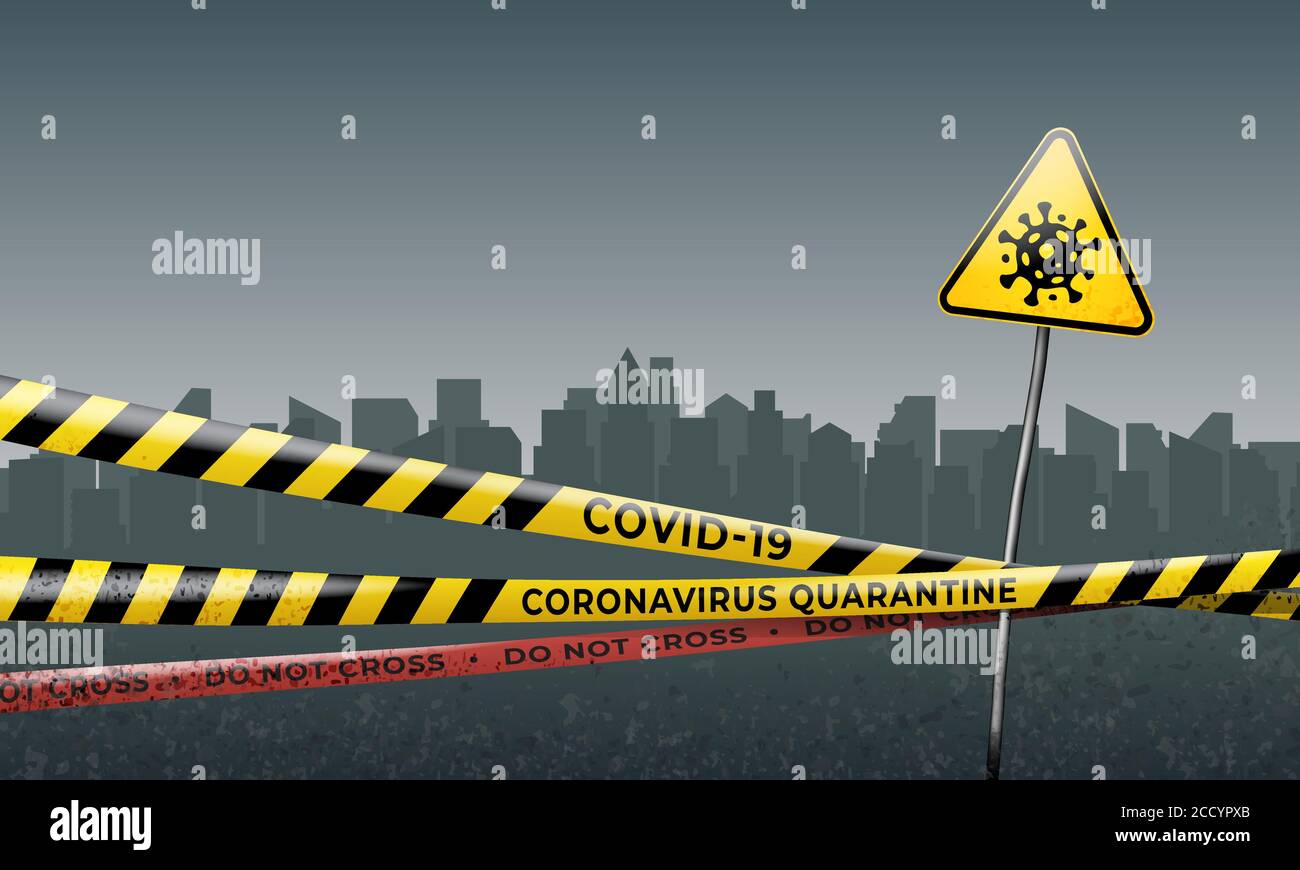 Quarantined city. Coronavirus epidemic covid-19. Coronavirus quarantine ...