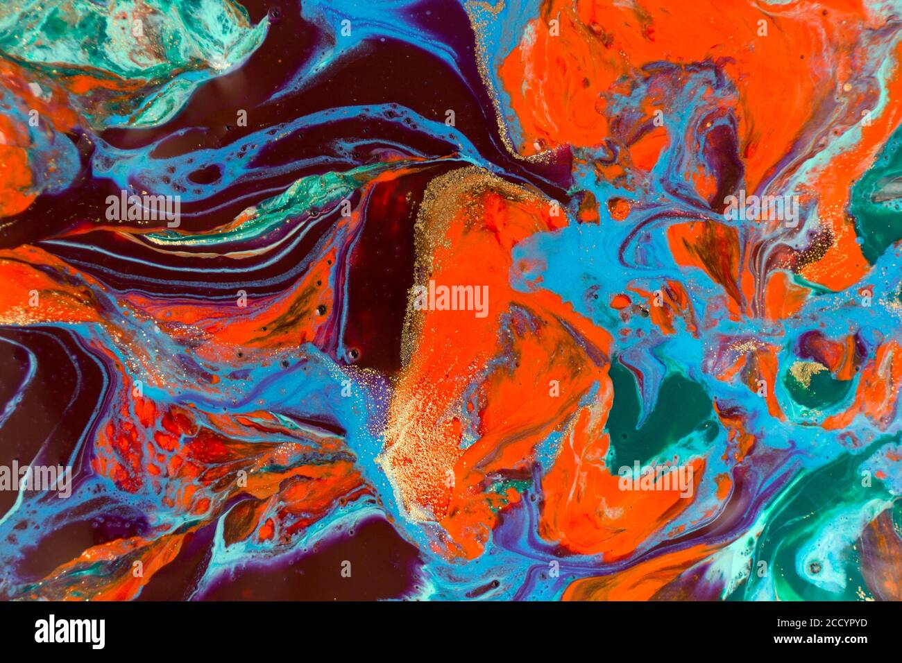 Marble colorful background. Colorful abstract paint texture with golden ...