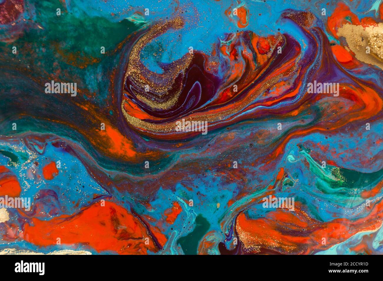 Marble colorful background. Colorful abstract paint texture with golden ...