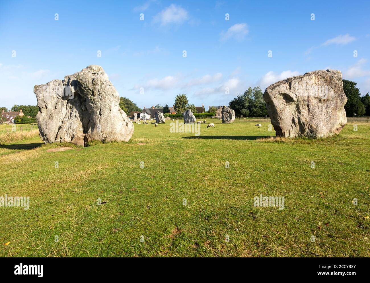 Standing stones portal entrance to neolithic stone circle henge ...