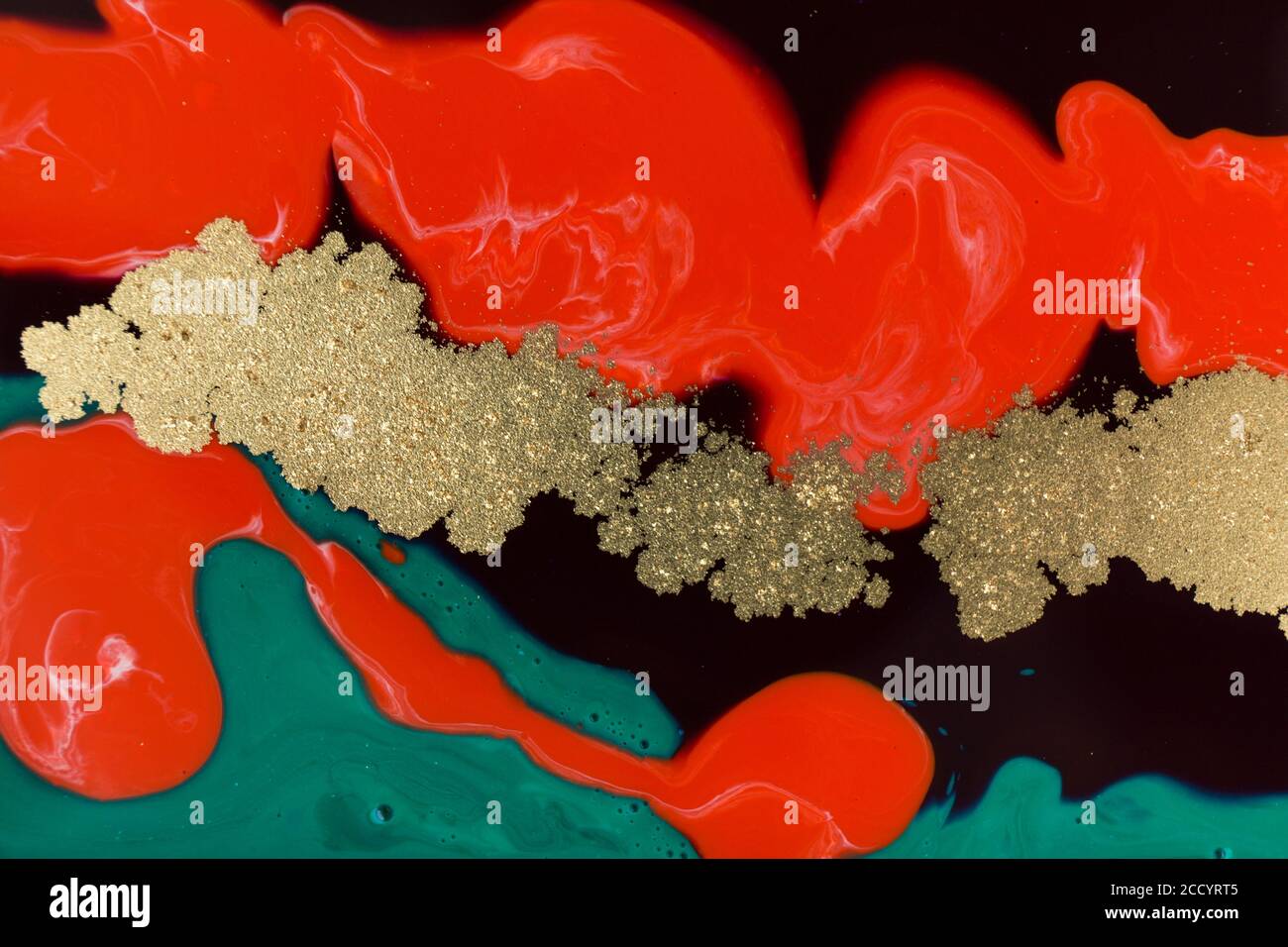 Christmas green, red and gold abstract paint background Stock Photo - Alamy