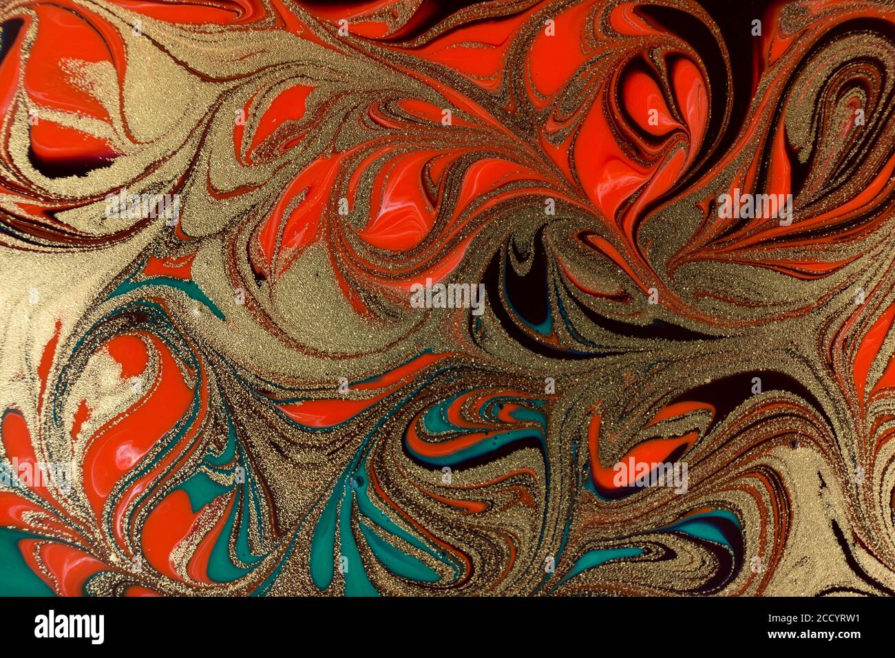 Red and gold abstract paint marble background Stock Photo - Alamy