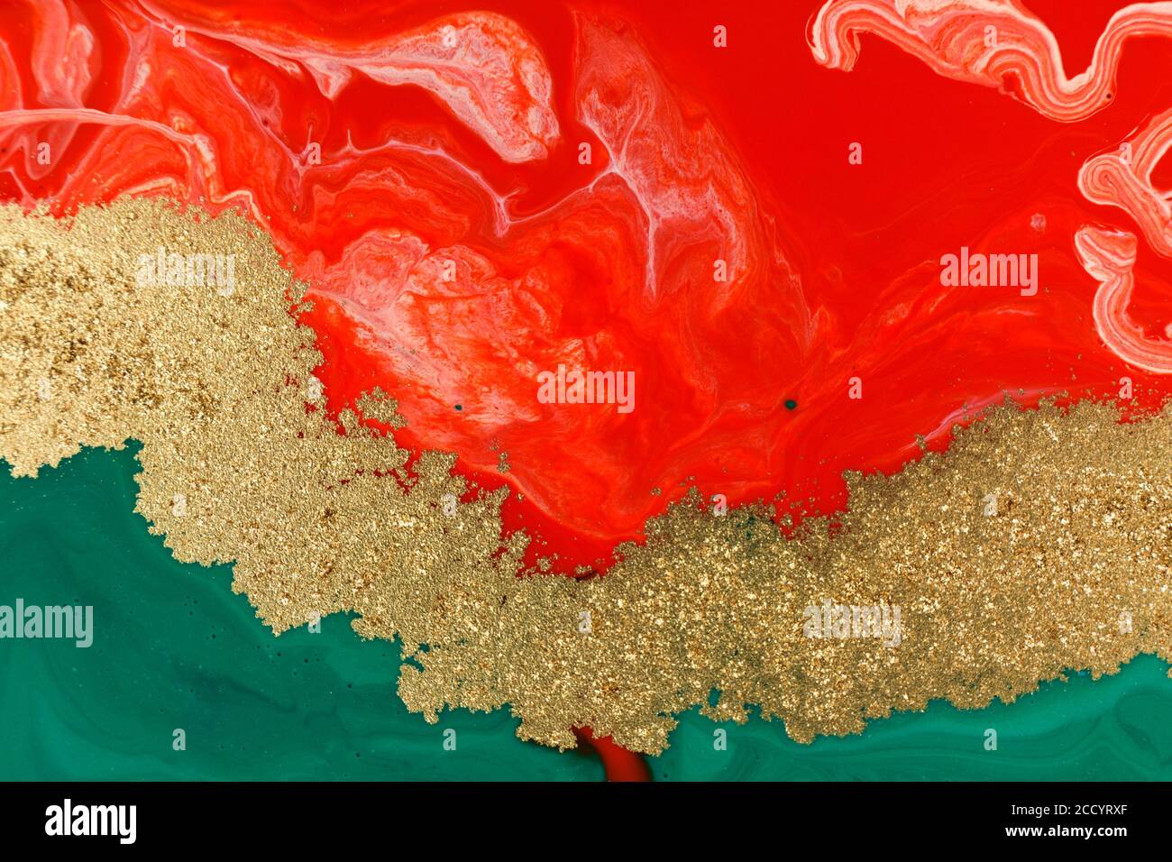 Christmas green, red and gold abstract paint background Stock Photo - Alamy