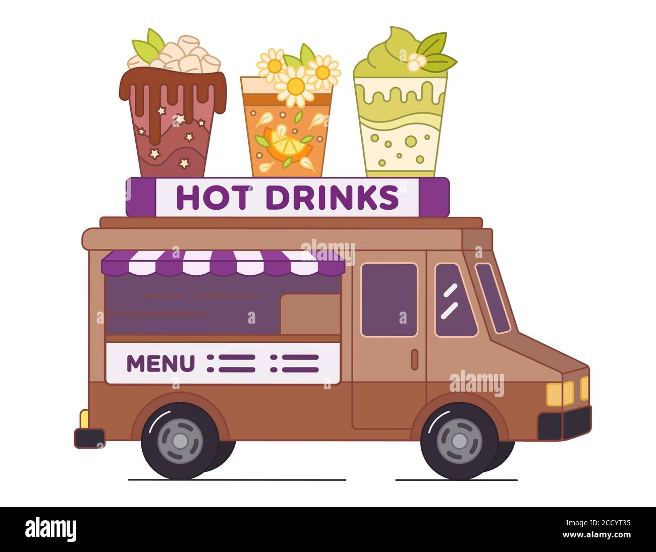 Cups hot cacao drink Stock Vector Images - Alamy