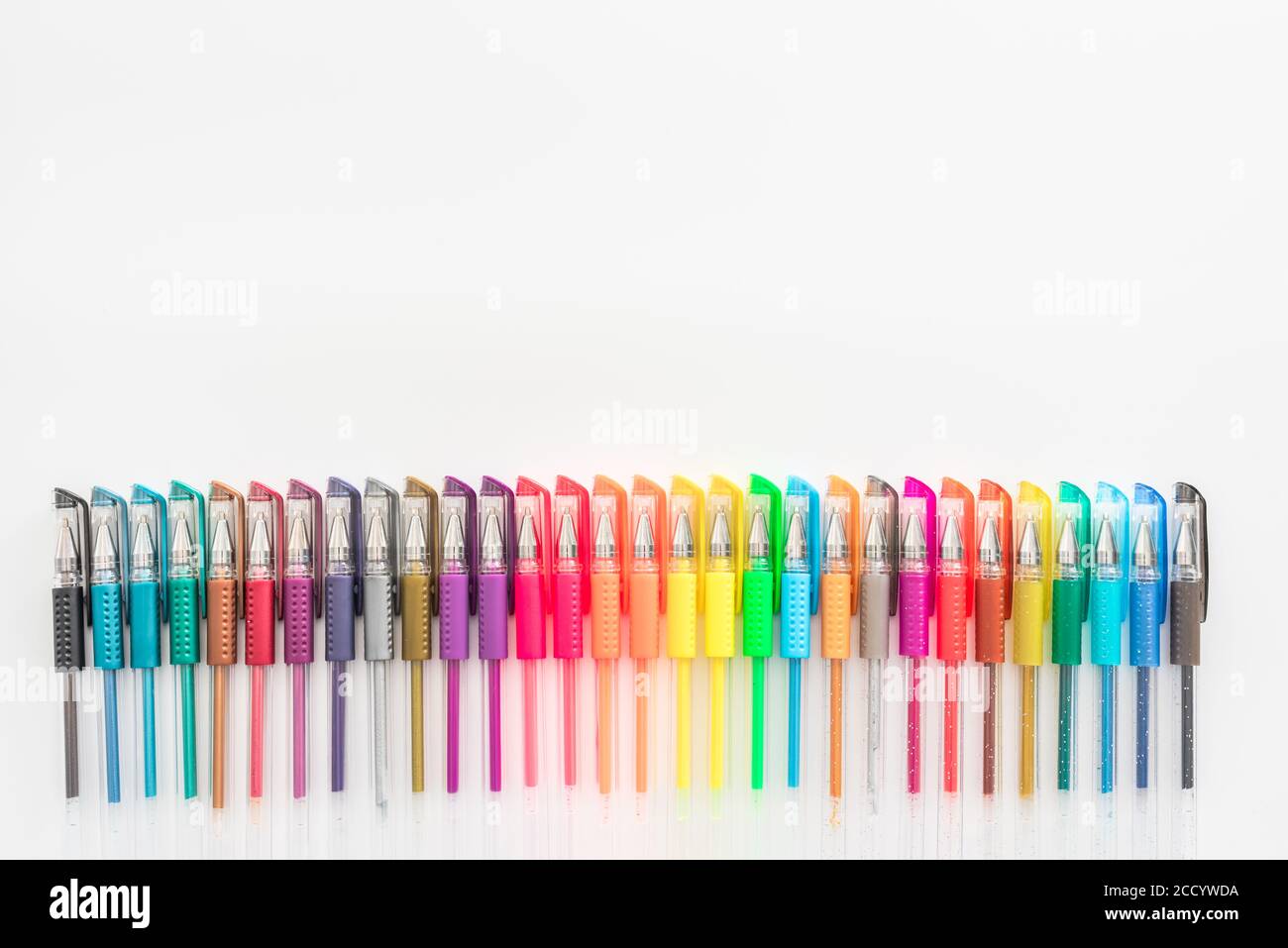 school supplies to paint with ordered colored markers for children on a ...