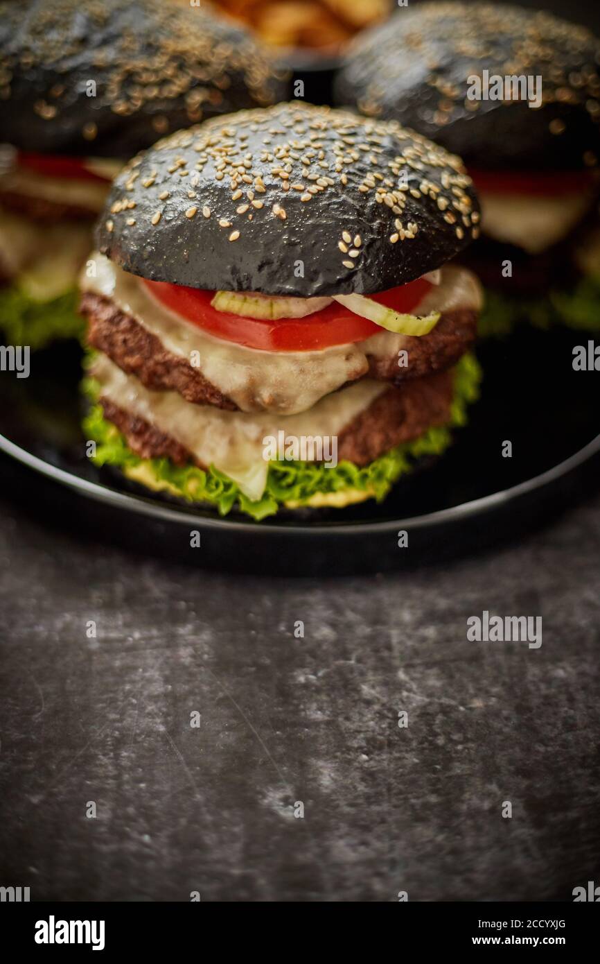 Double patty burger sandwich hi-res stock photography and images - Alamy