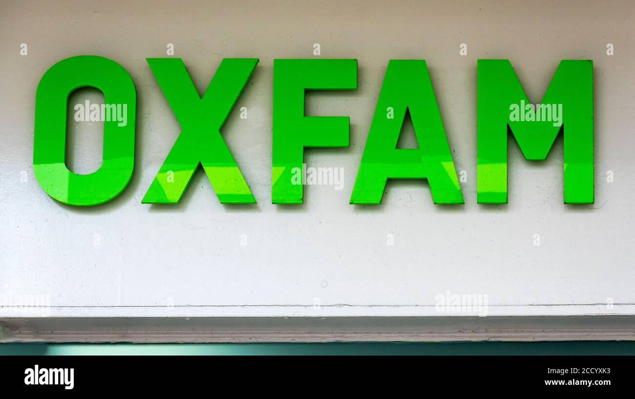 Oxfam charity shop sign england hi-res stock photography and images - Alamy