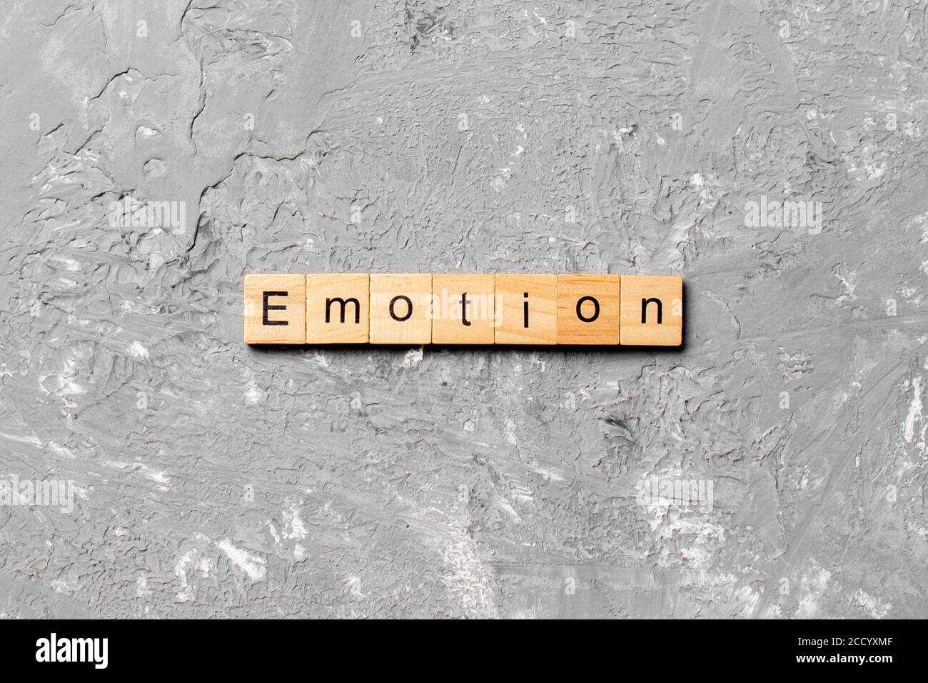 emotion word written on wood block. emotion text on table, concept ...