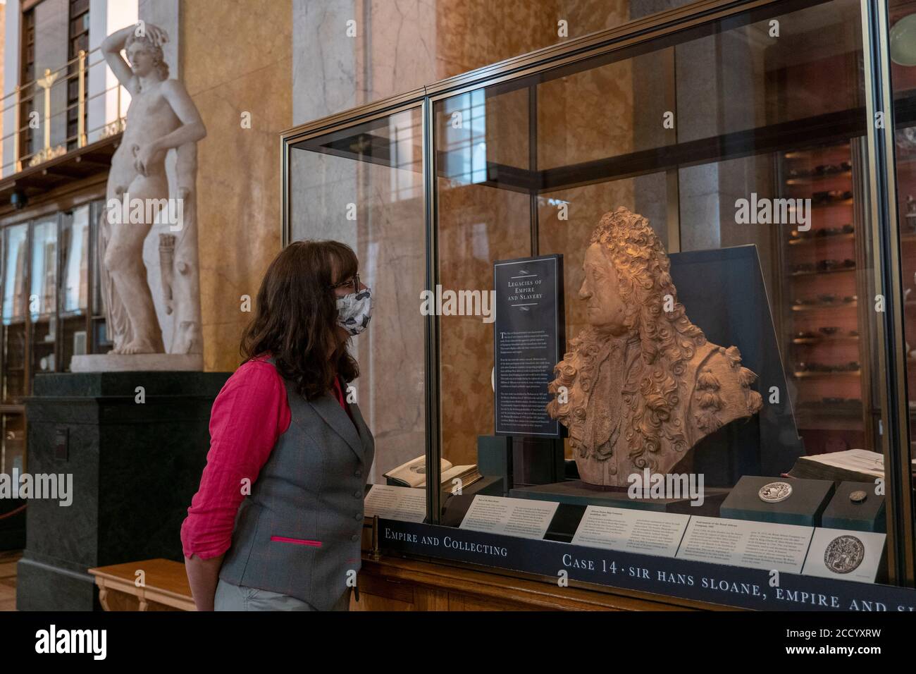 London, England. 25th August 2020. The Bust of Sir Hans Sloane ...