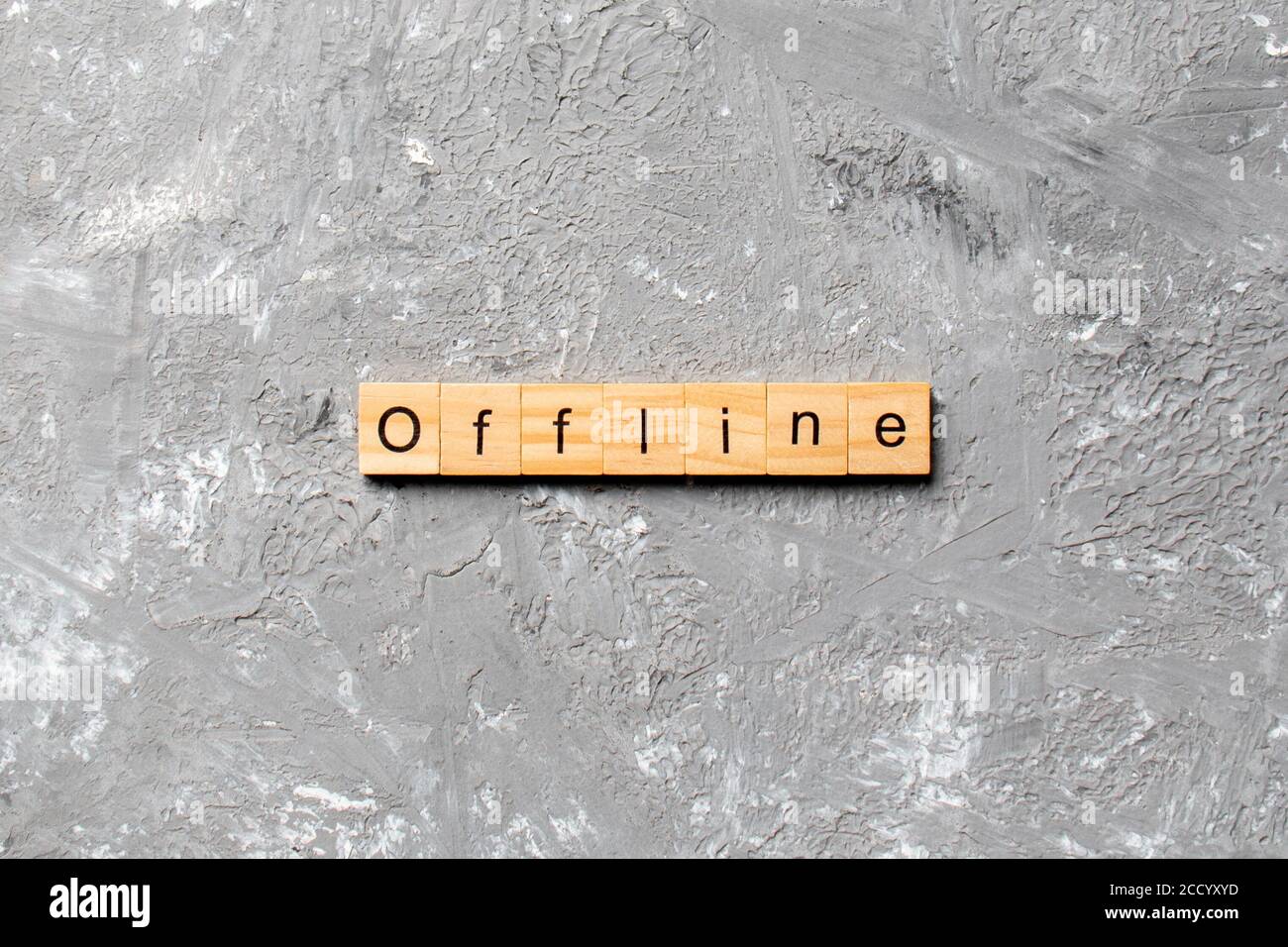 offline word written on wood block. offline text on table, concept ... offline word written on wood block. offline text on table, concept ...