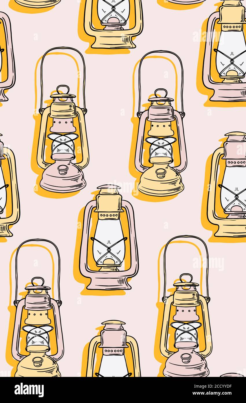 Retro lantern decoration. Traditional vintage camping light, festival ...