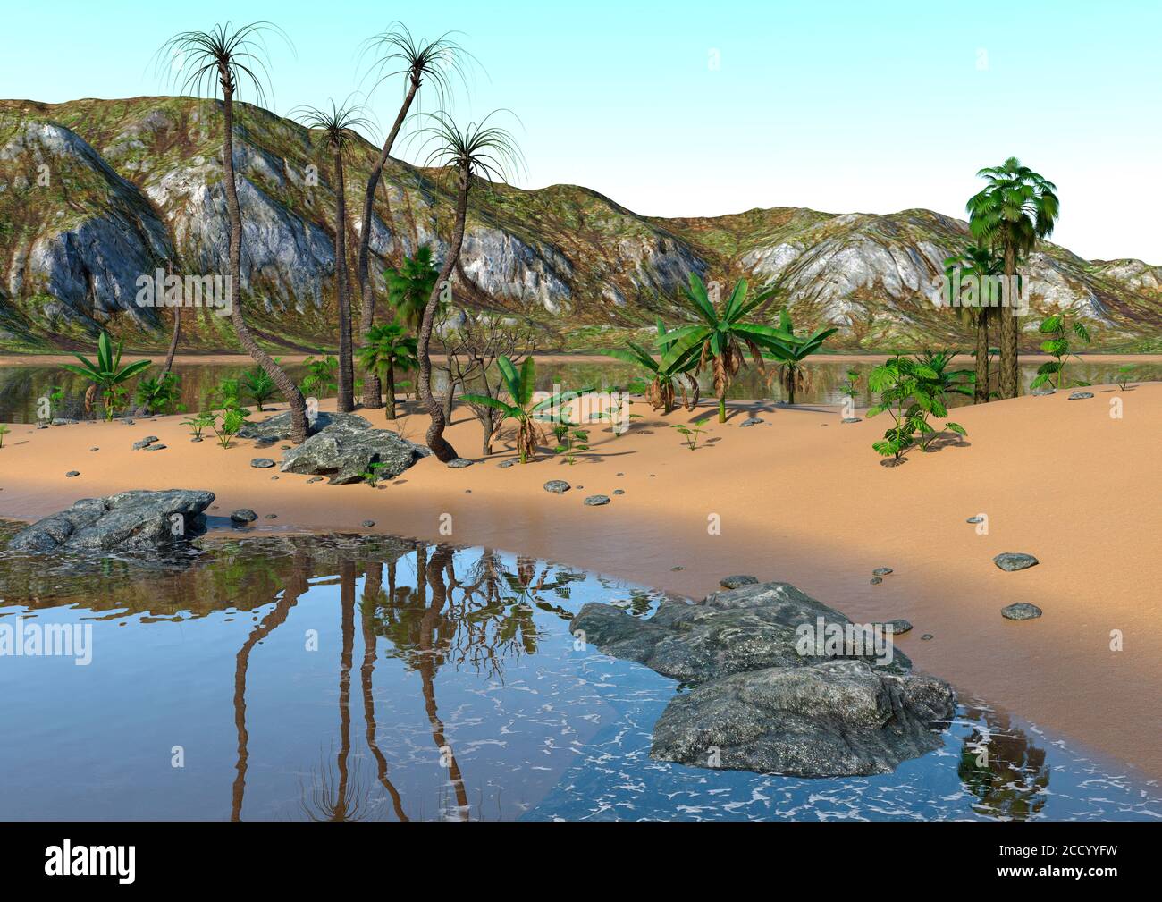 3d rendering tropical lagoon hi-res stock photography and images - Alamy