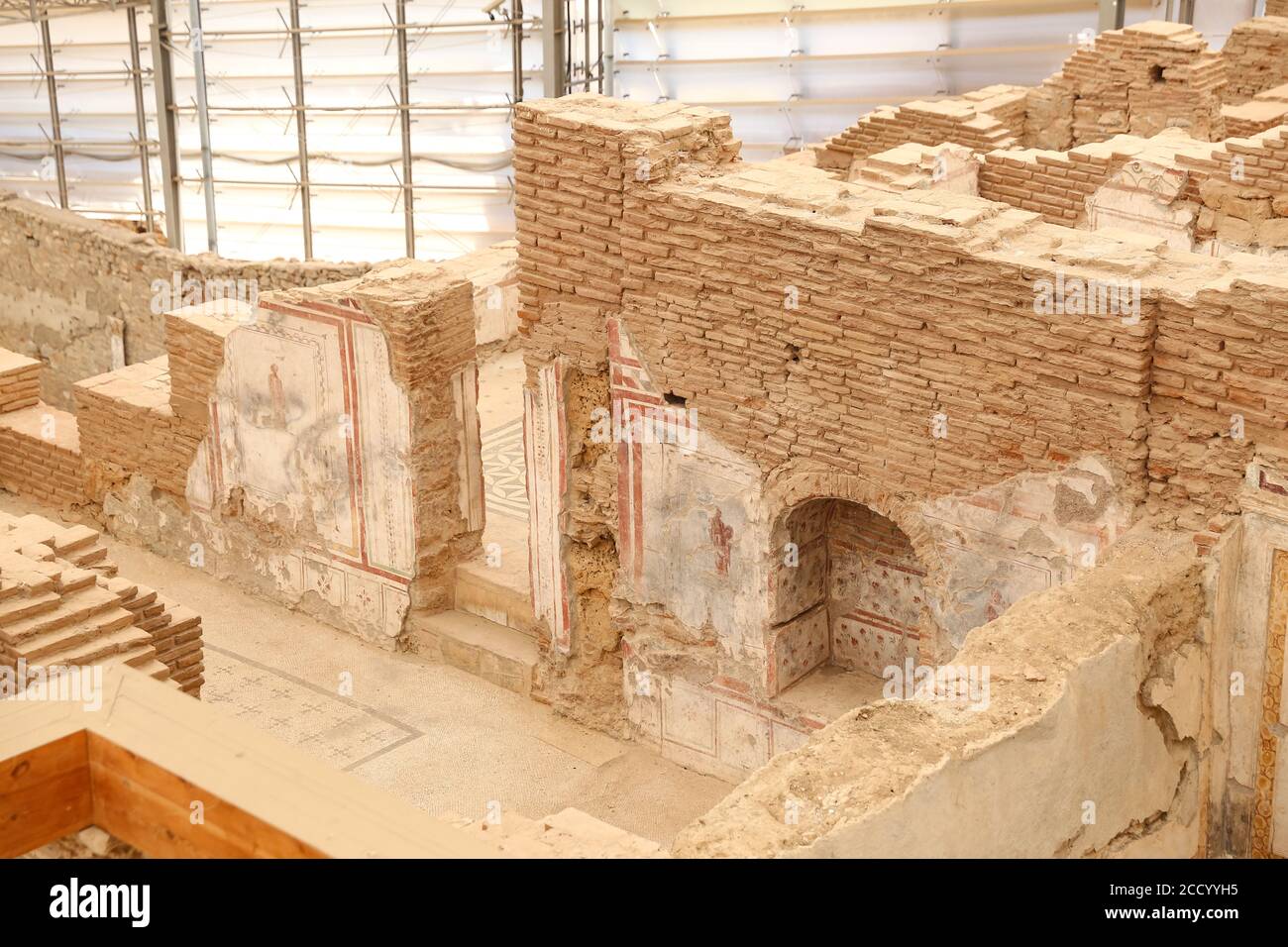Terrace Houses in Ephesus Ancient City, Izmir City, Turkey Stock Photo ...