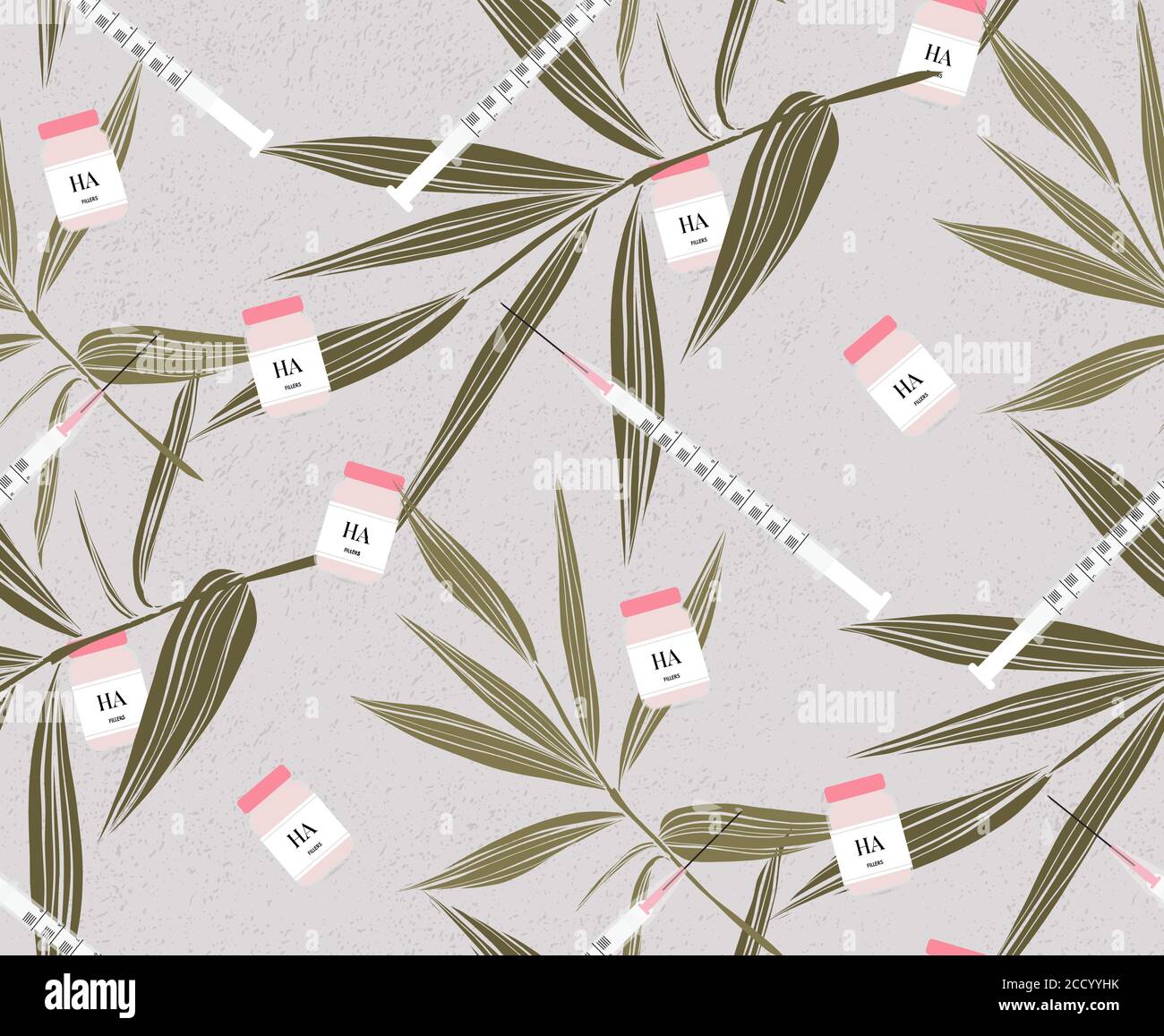 Hyaluronic Acid beauty injections seamless pattern, cosmetology repeat ...