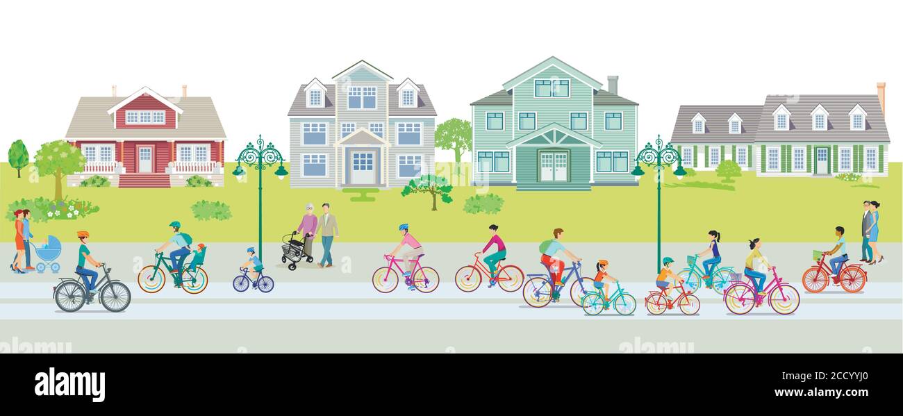 Road in suburb Stock Vector Images - Alamy