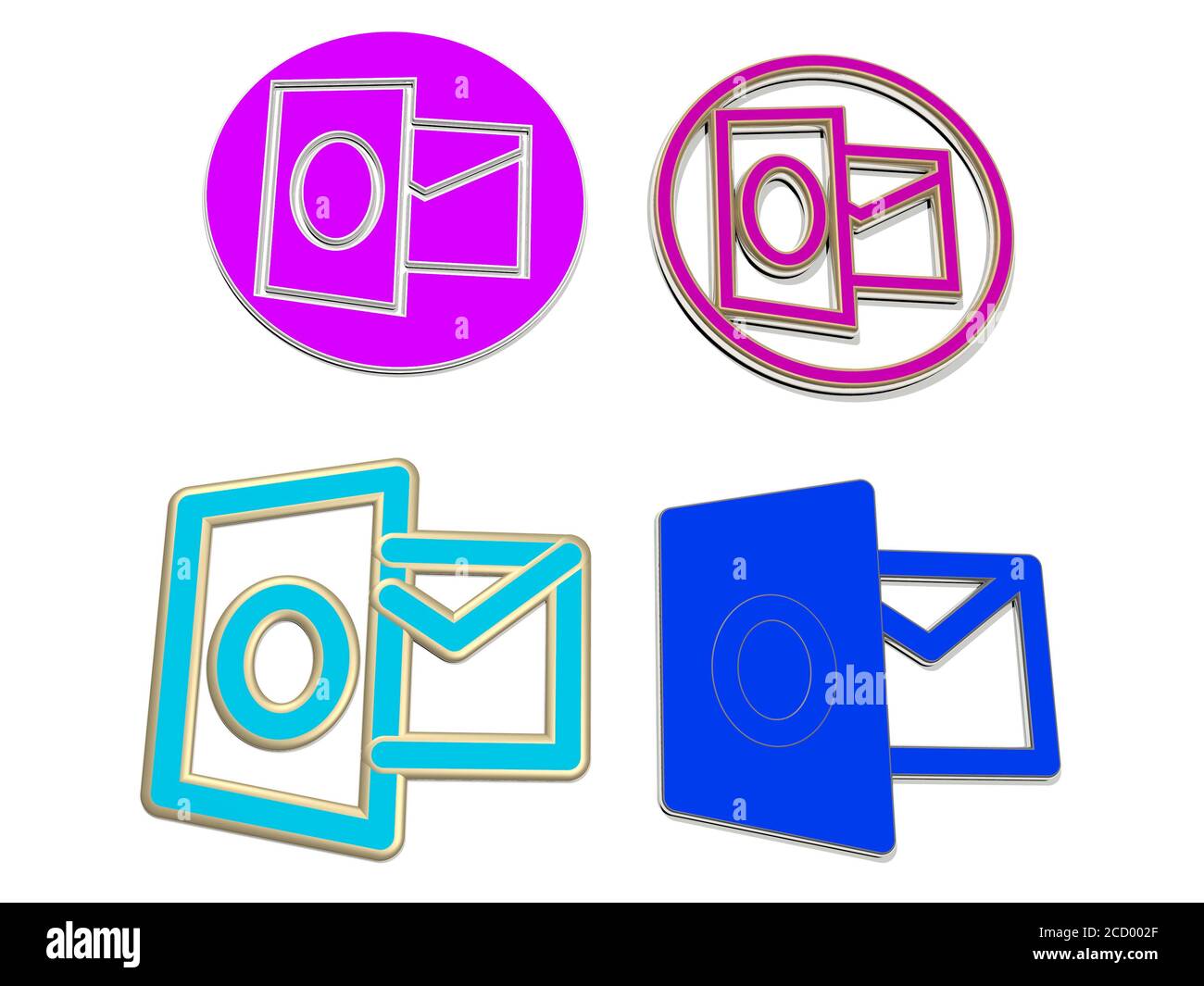 OUTLOOK 4 icons set, 3D illustration Stock Photo - Alamy