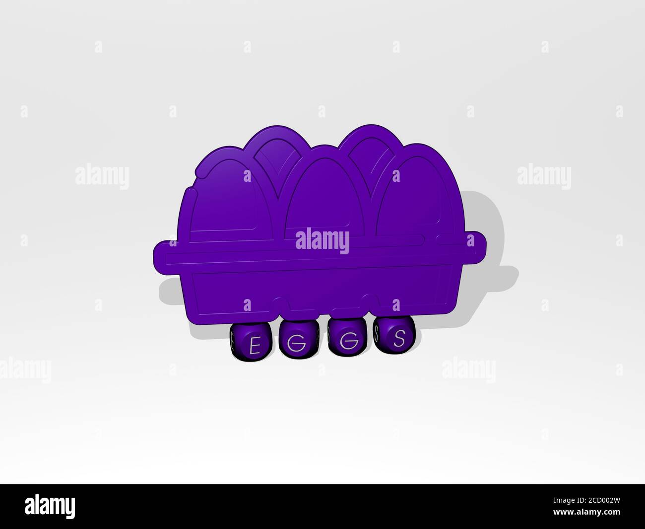 EGGS 3D icon over cubic letters, 3D illustration Stock Photo - Alamy