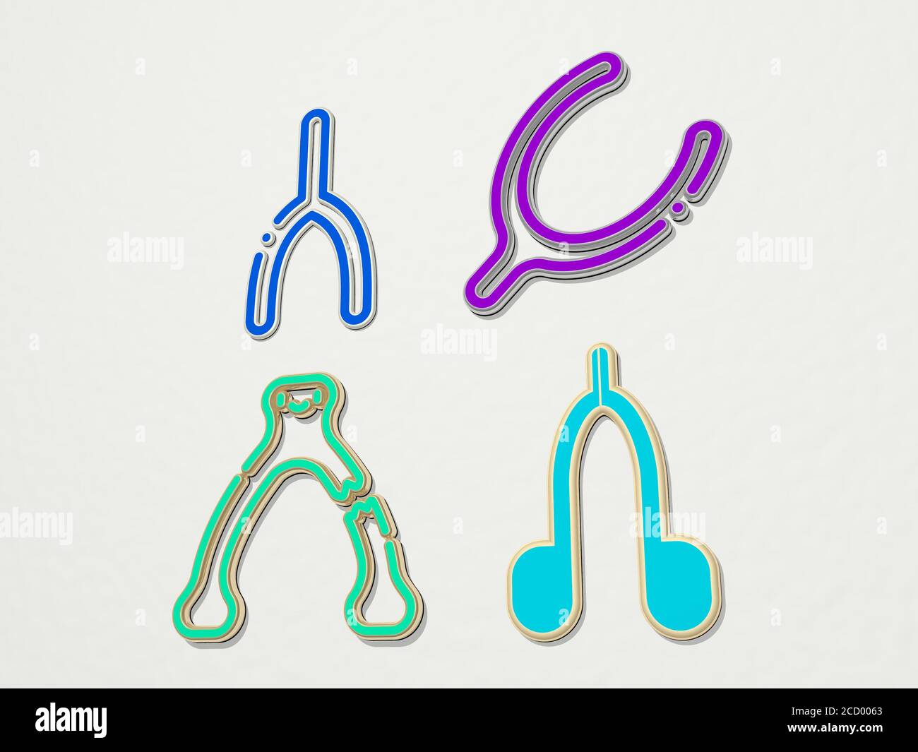 wishbone 4 icons set, 3D illustration Stock Photo - Alamy