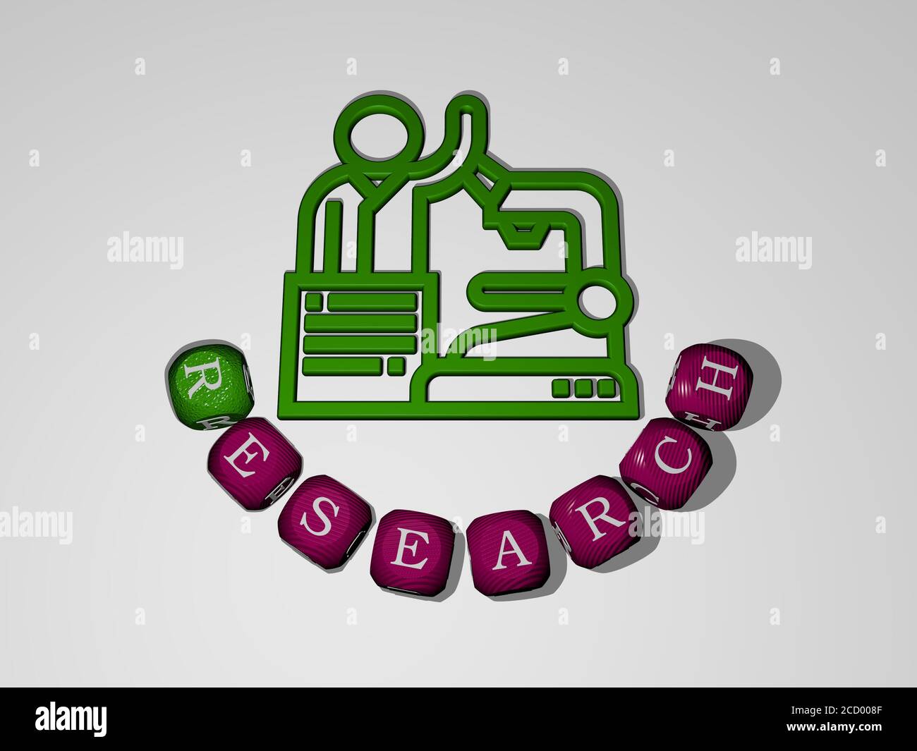 research text around the 3D icon, 3D illustration Stock Photo - Alamy