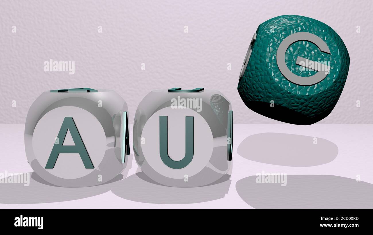 aug dancing cubic letters, 3D illustration Stock Photo - Alamy