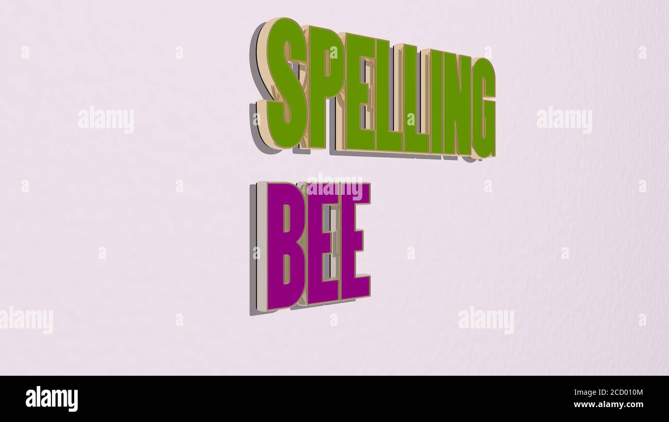 SPELLING BEE text on the wall, 3D illustration Stock Photo - Alamy