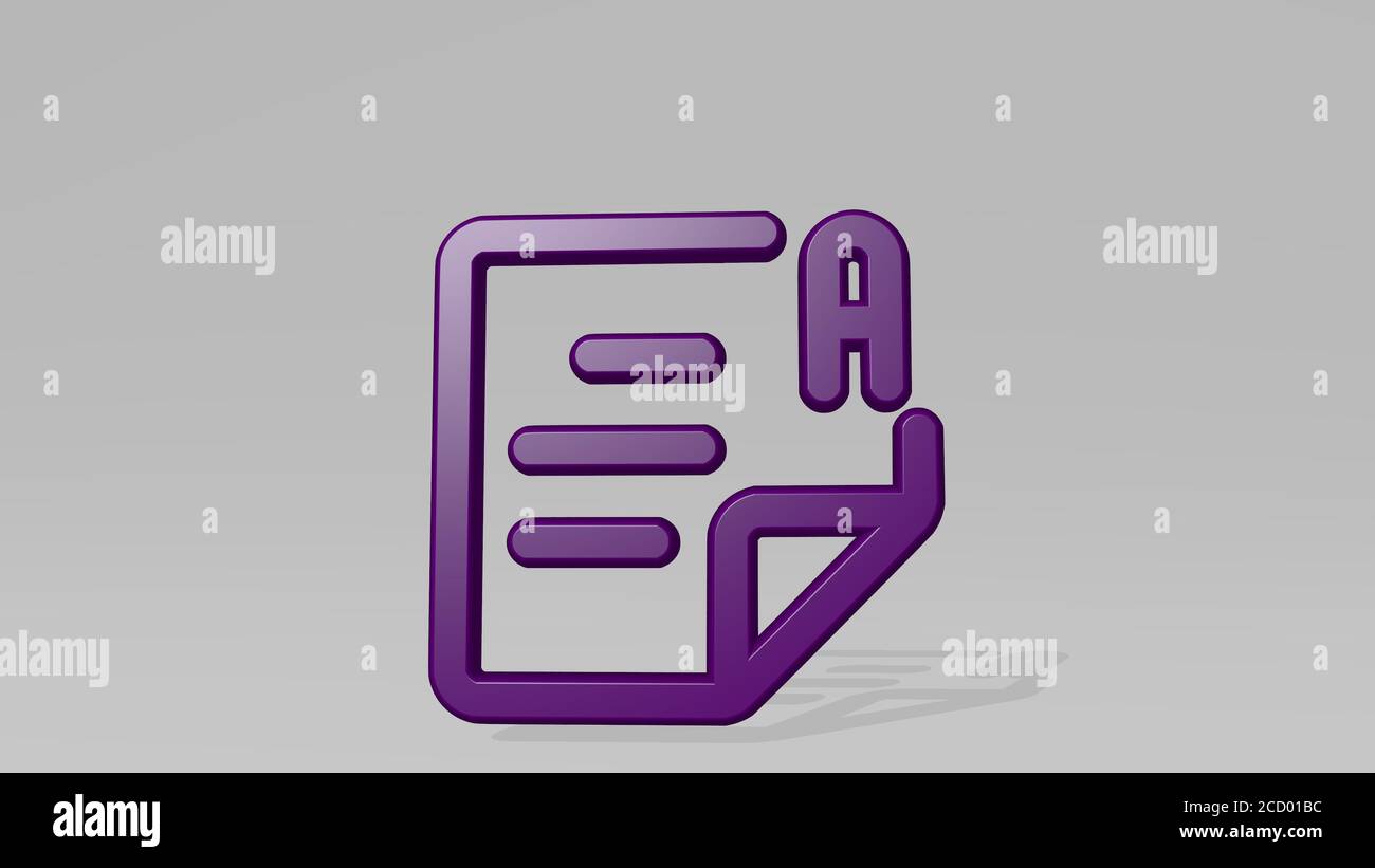 SCHOOL EXAM A 3D icon casting shadow, 3D illustration Stock Photo - Alamy