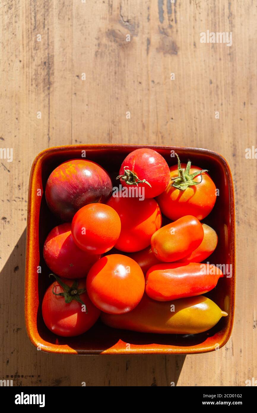 Different tomatoes in vertical hi-res stock photography and images - Alamy