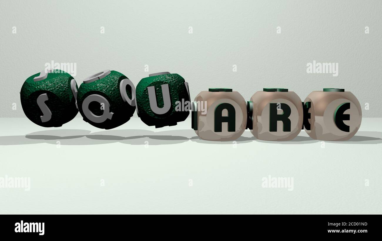 SQUARE dancing cubic letters, 3D illustration Stock Photo - Alamy