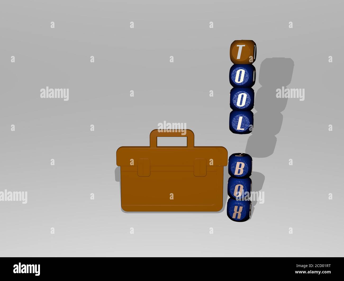 TOOL BOX text beside the 3D icon, 3D illustration Stock Photo - Alamy