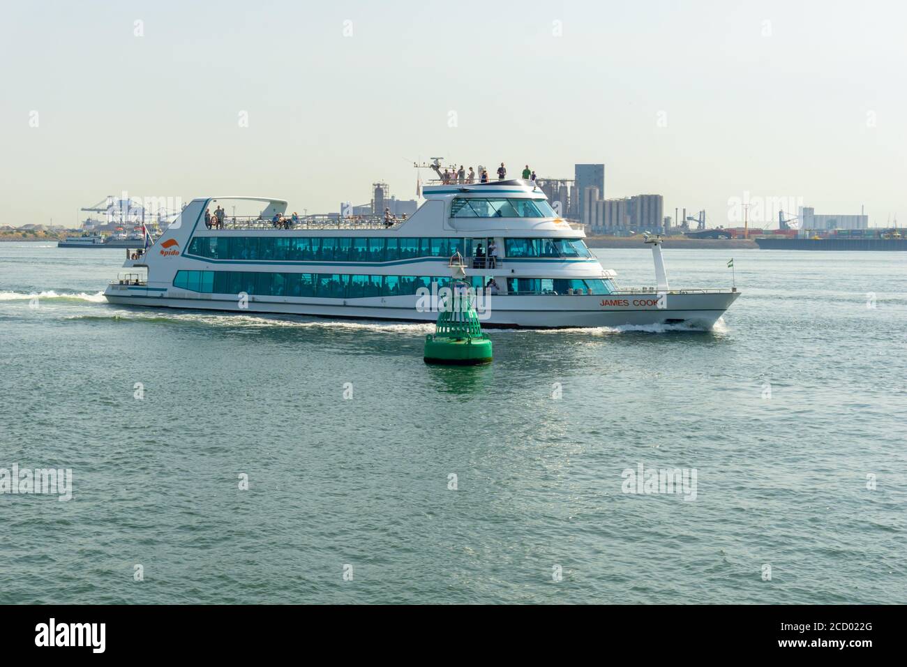Recreational ferry James Cook by Spido with tourists on a harbour day ...