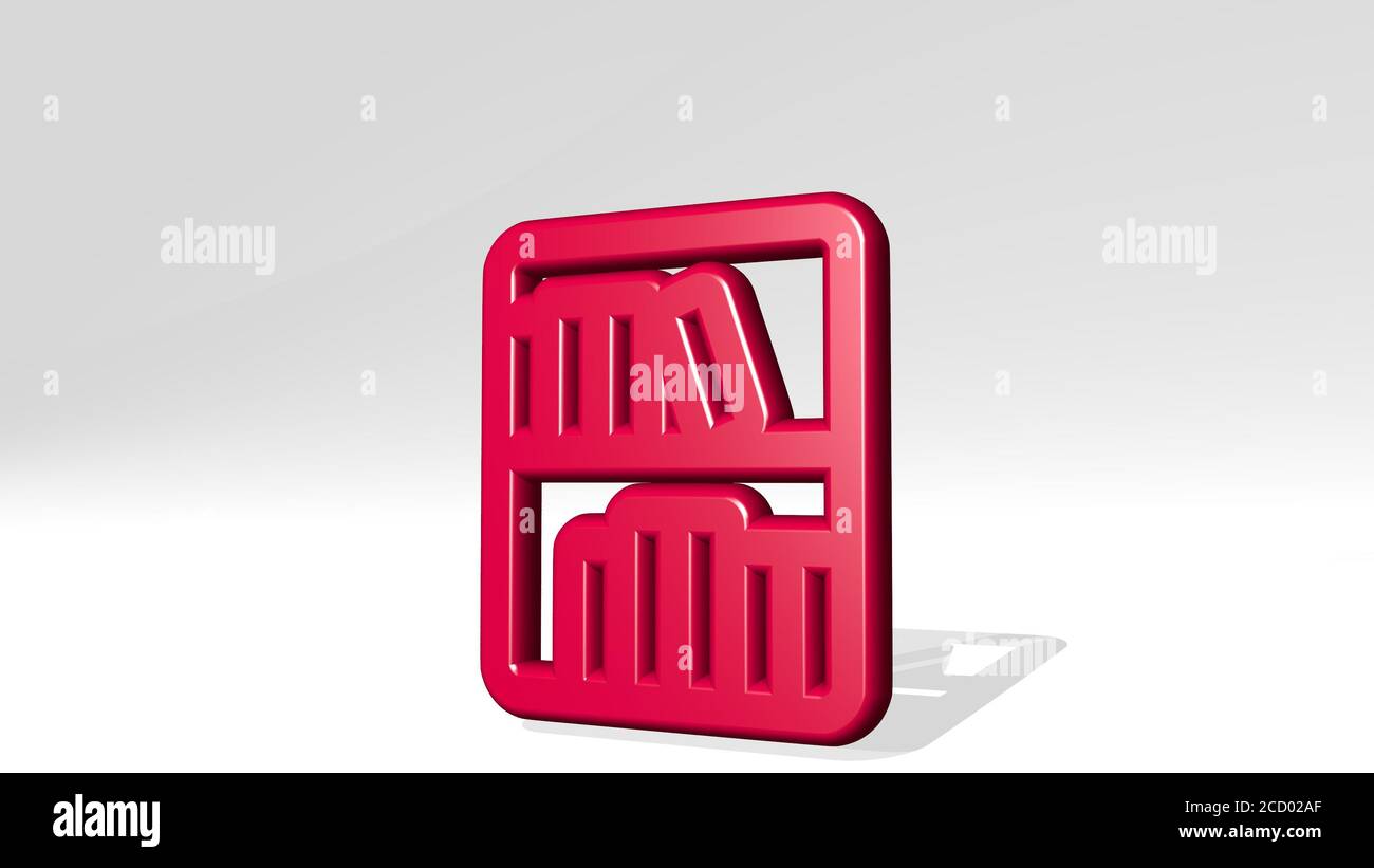LIBRARY 3D icon casting shadow, 3D illustration Stock Photo - Alamy