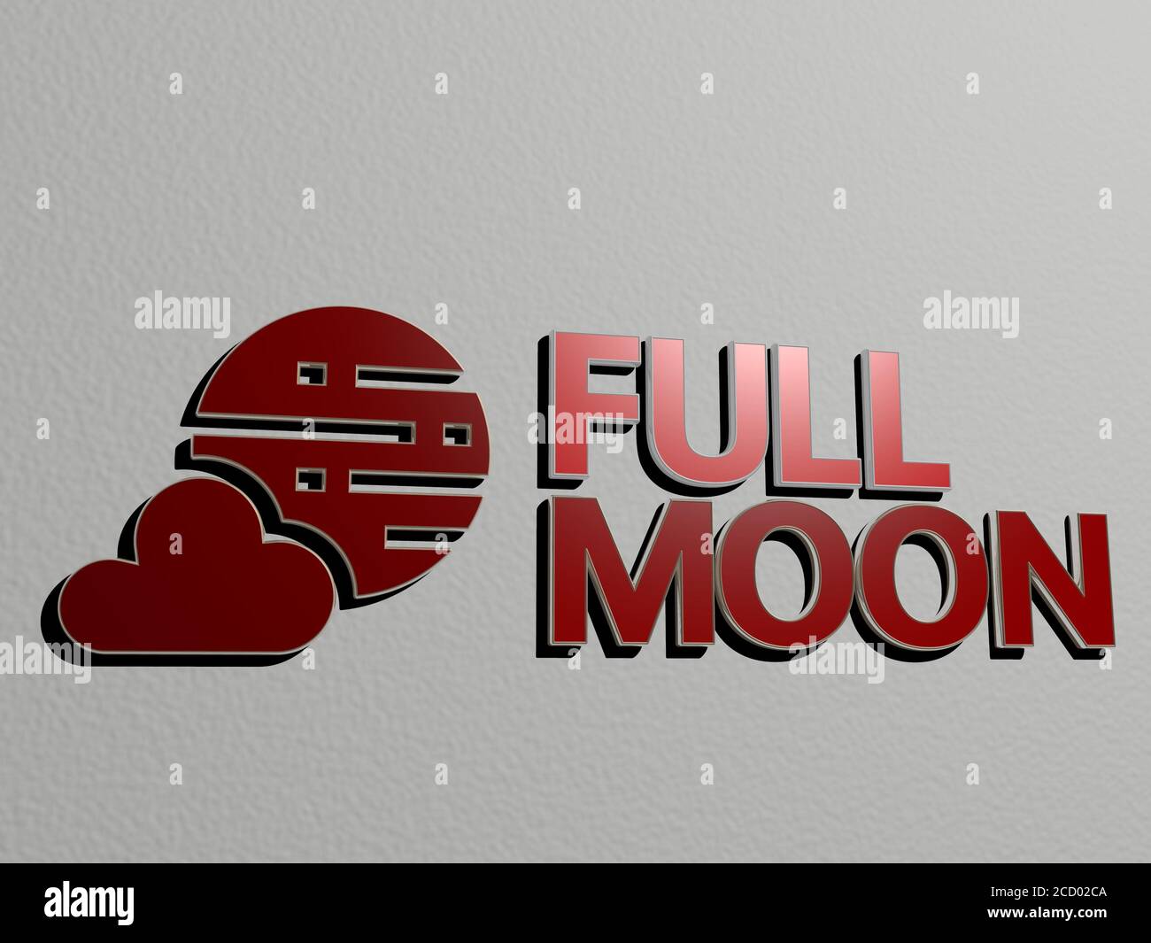 FULL MOON icon and text on the wall, 3D illustration Stock Photo - Alamy