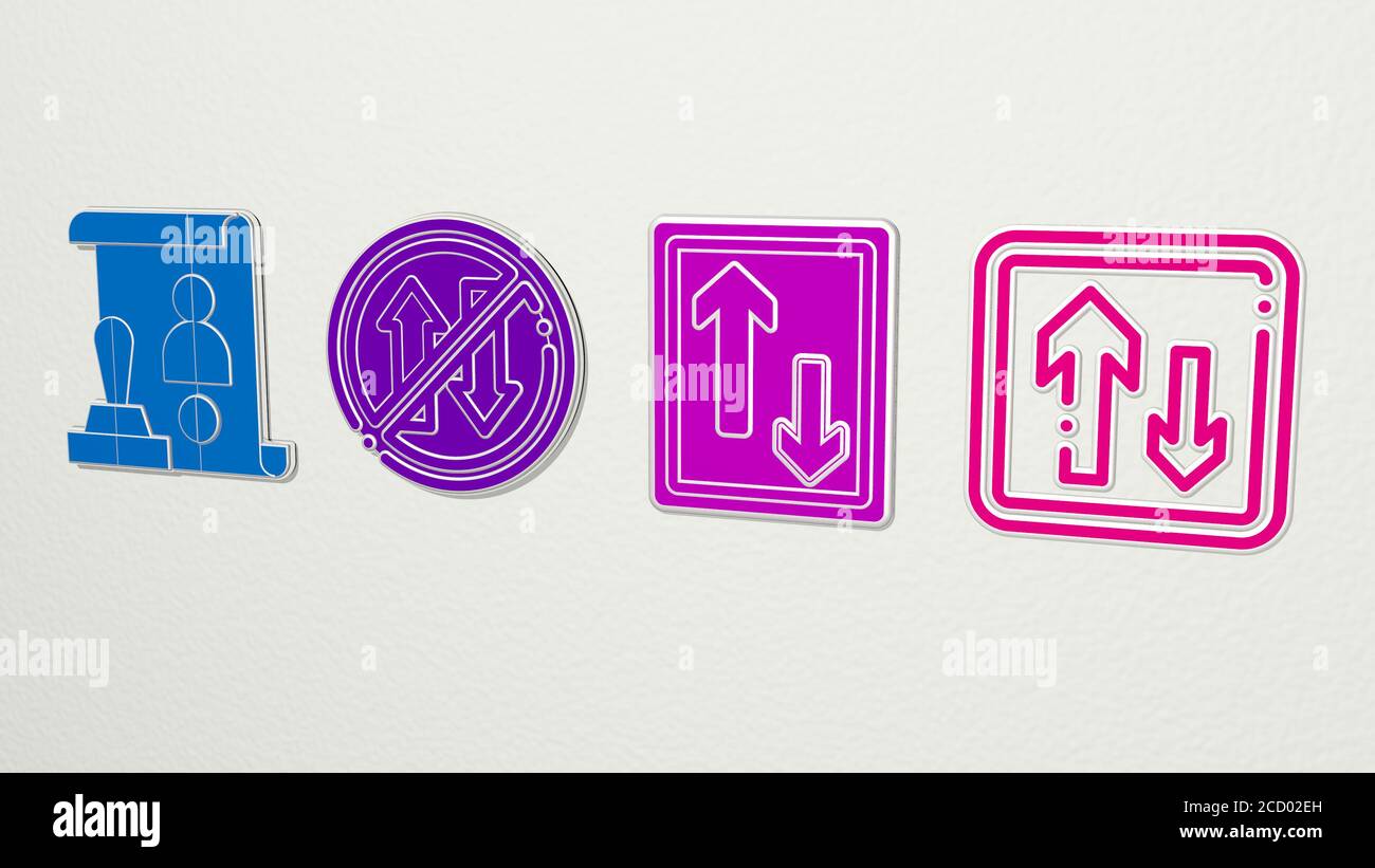 PRIORITY 4 icons set, 3D illustration Stock Photo - Alamy