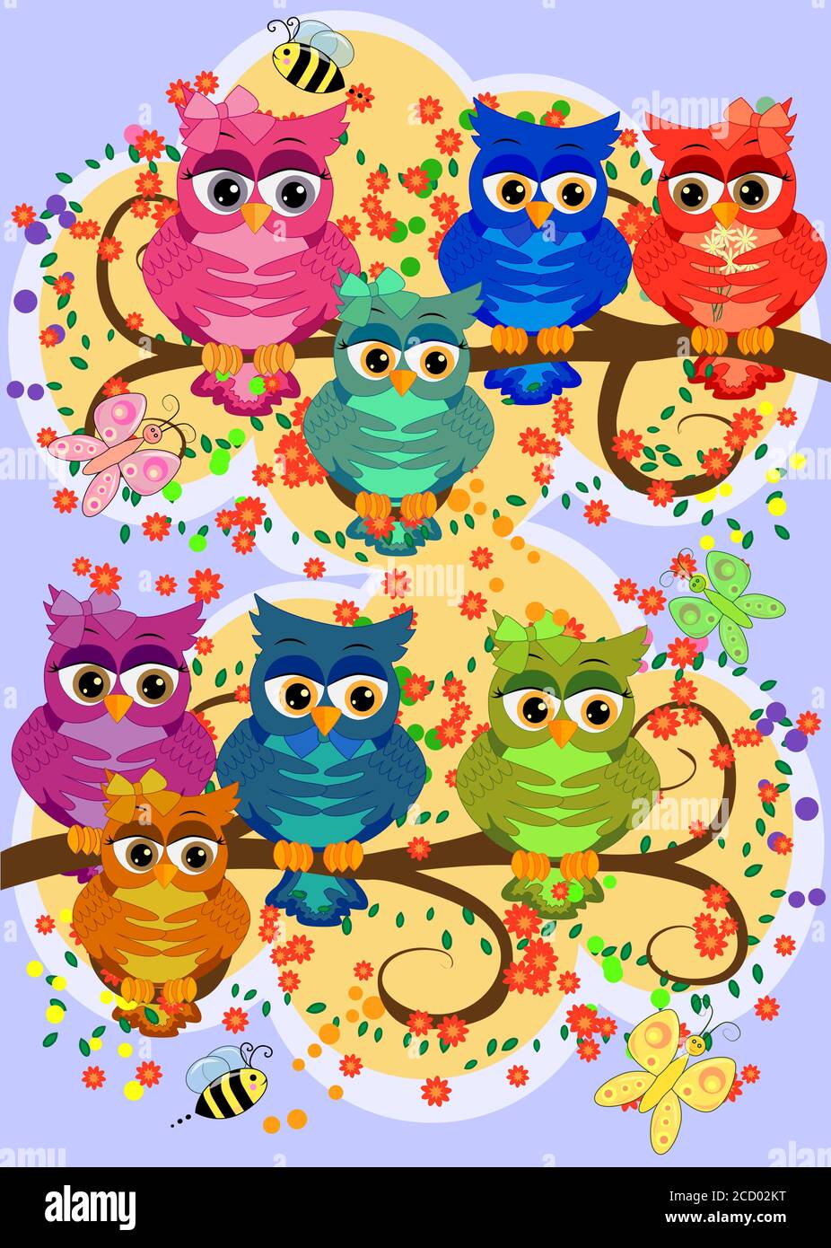 Animated Owls Wallpaper
