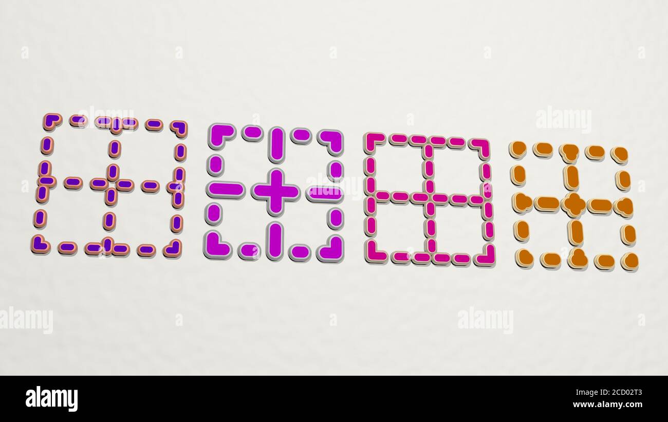 no border 4 icons set, 3D illustration Stock Photo - Alamy