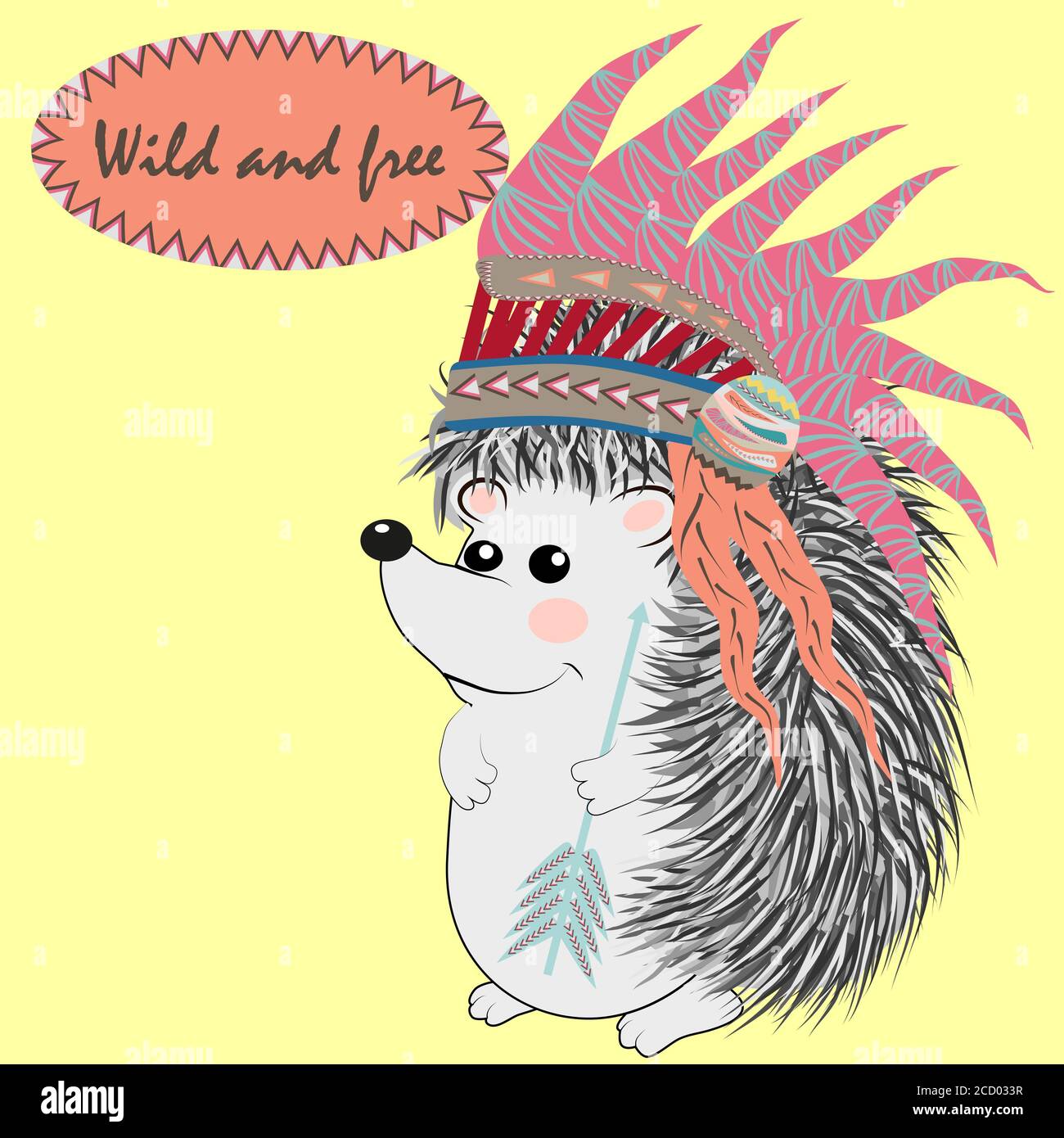 collection of cute and funny Indian animals. A stylized illustration of ...