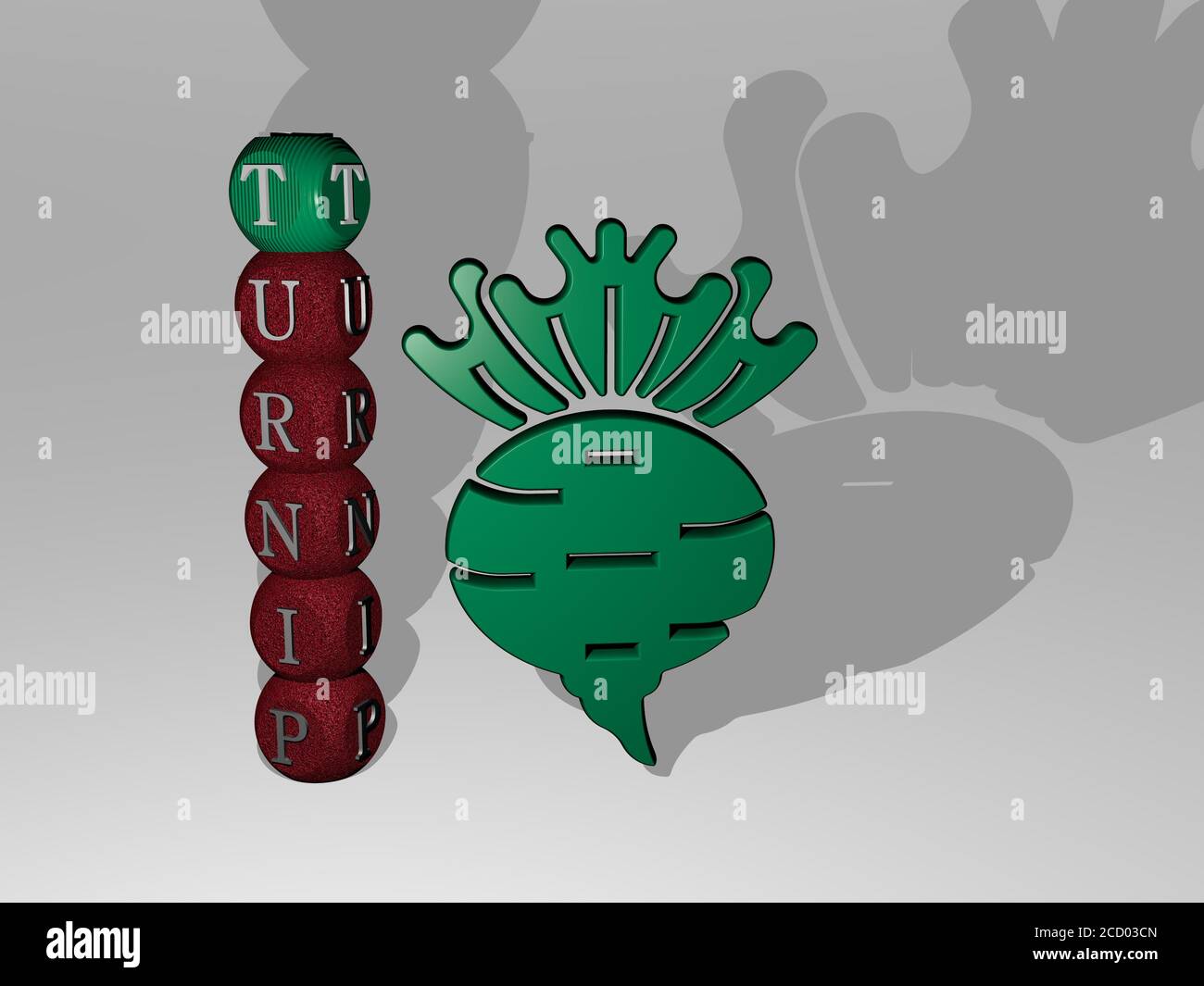 TURNIP 3D icon and dice letter text, 3D illustration Stock Photo - Alamy