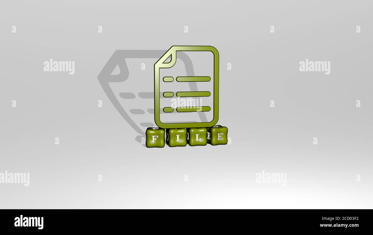file 3D icon object on text of cubic letters, 3D illustration Stock ...