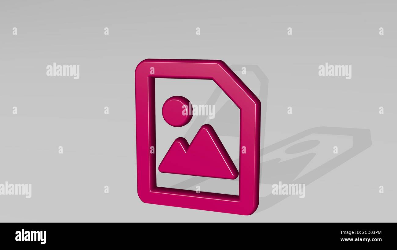 image file landscape alternate 3D icon casting shadow, 3D illustration ...