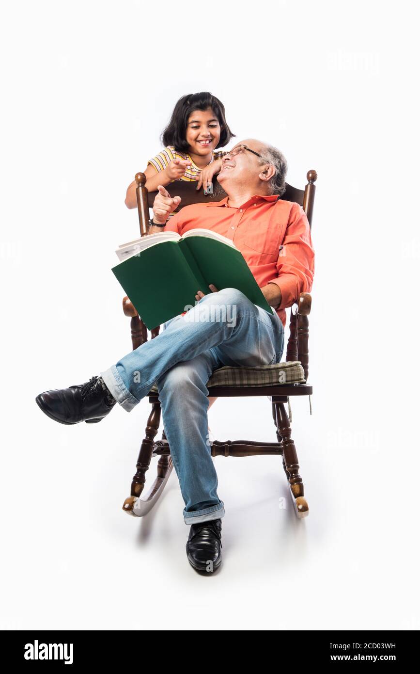 Reading story grandfather grandparent Cut Out Stock Images & Pictures ...