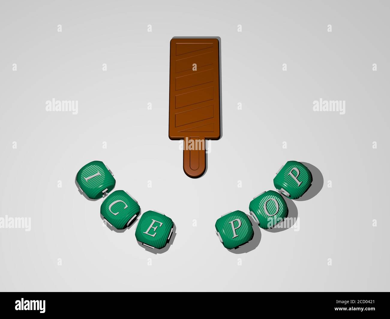 ICE POP text around the 3D icon, 3D illustration Stock Photo - Alamy