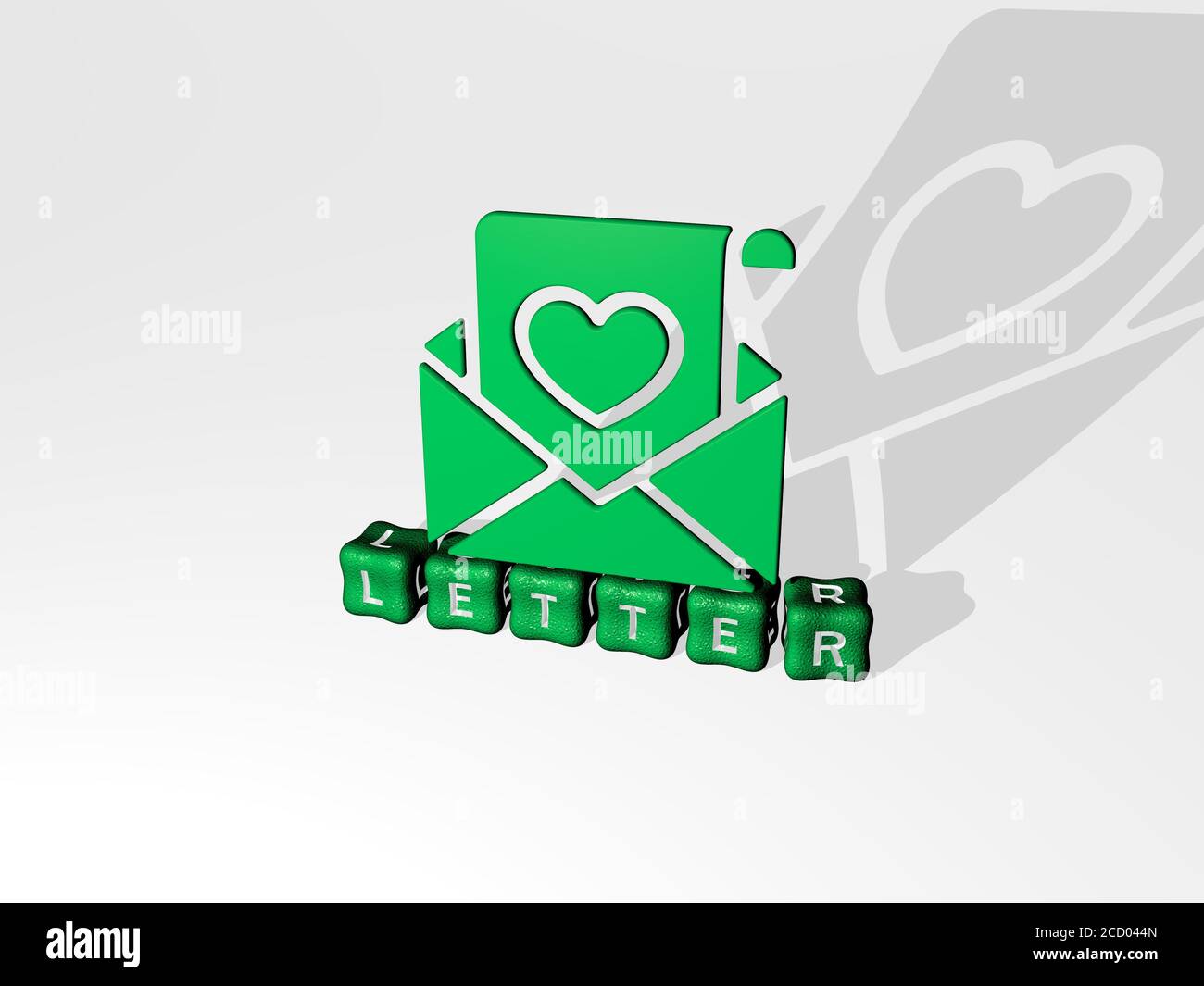 letter 3D icon on cubic text, 3D illustration Stock Photo - Alamy
