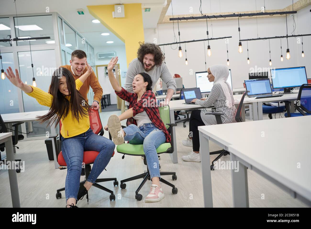 Playful business people celebrating hi-res stock photography and images ...
