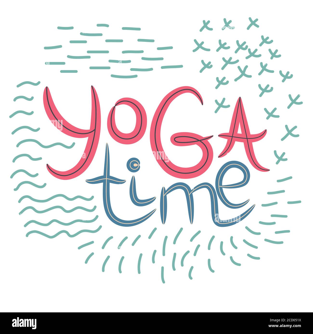 yoga time inscription, quote about yoga of life, hand lettering phrase ...
