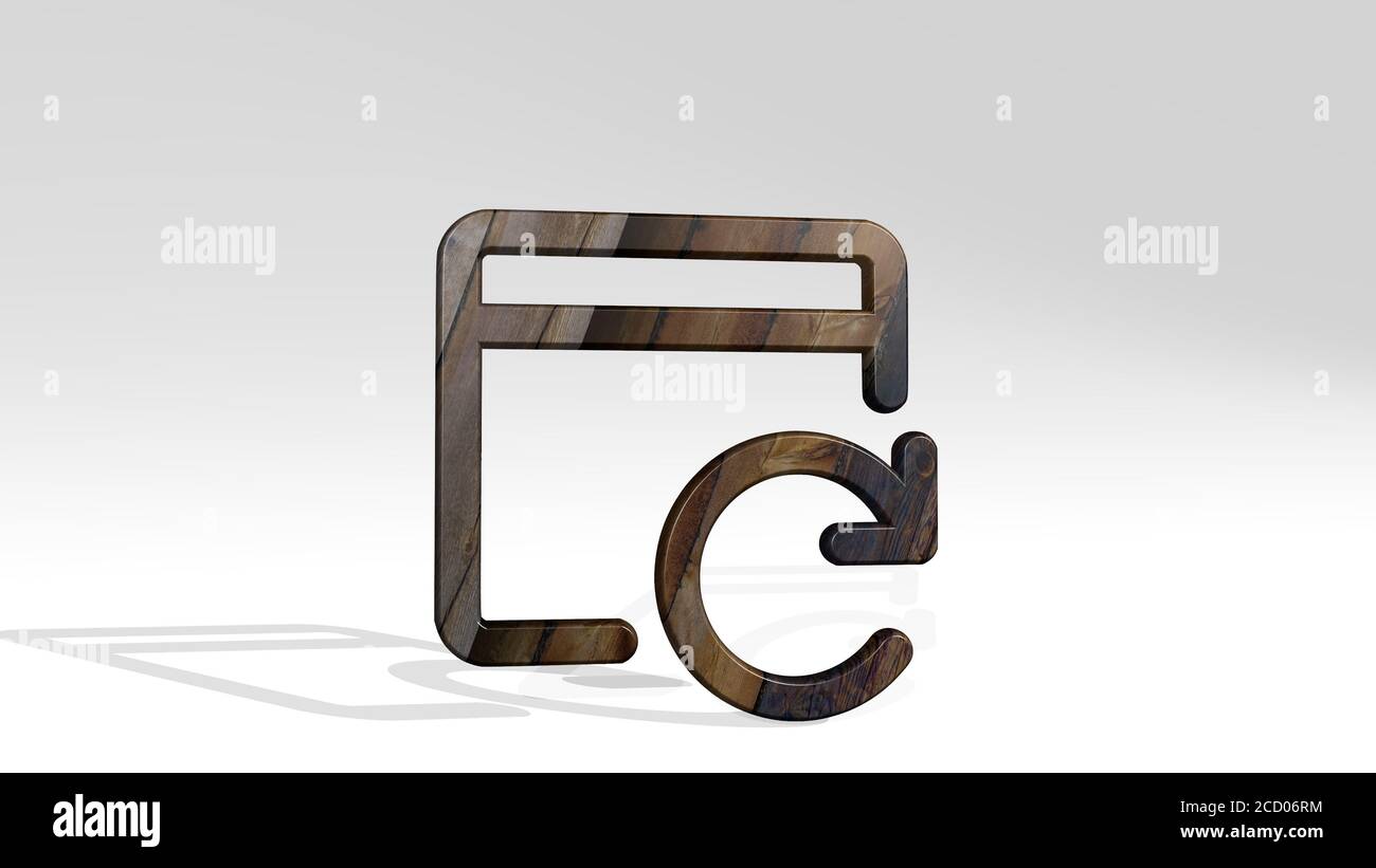 app window refresh 3D icon standing on the floor, 3D illustration Stock ...