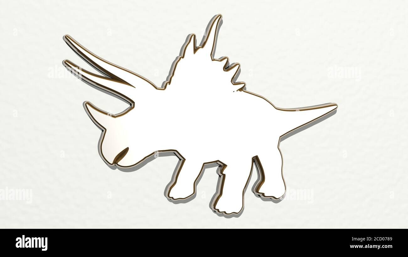 dinosaur 3D drawing icon, 3D illustration Stock Photo - Alamy