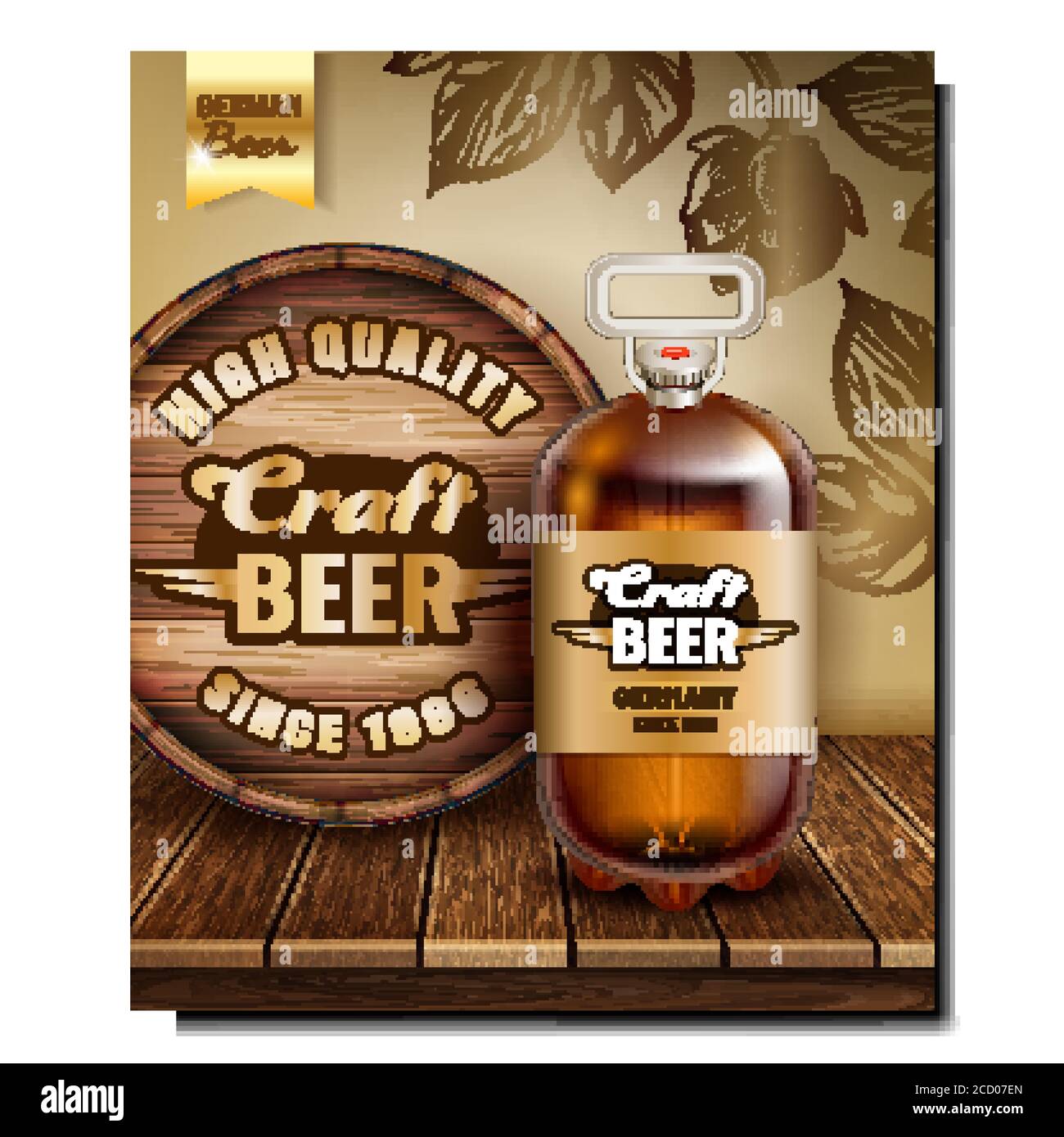 Craft Beer Creative Promotional Poster Vector Stock Vector Image & Art ...