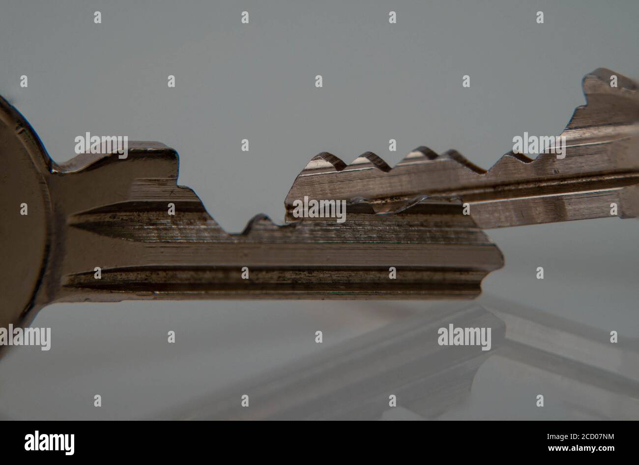 Closeup of metal keys with Copyspace and white background Stock Photo ...