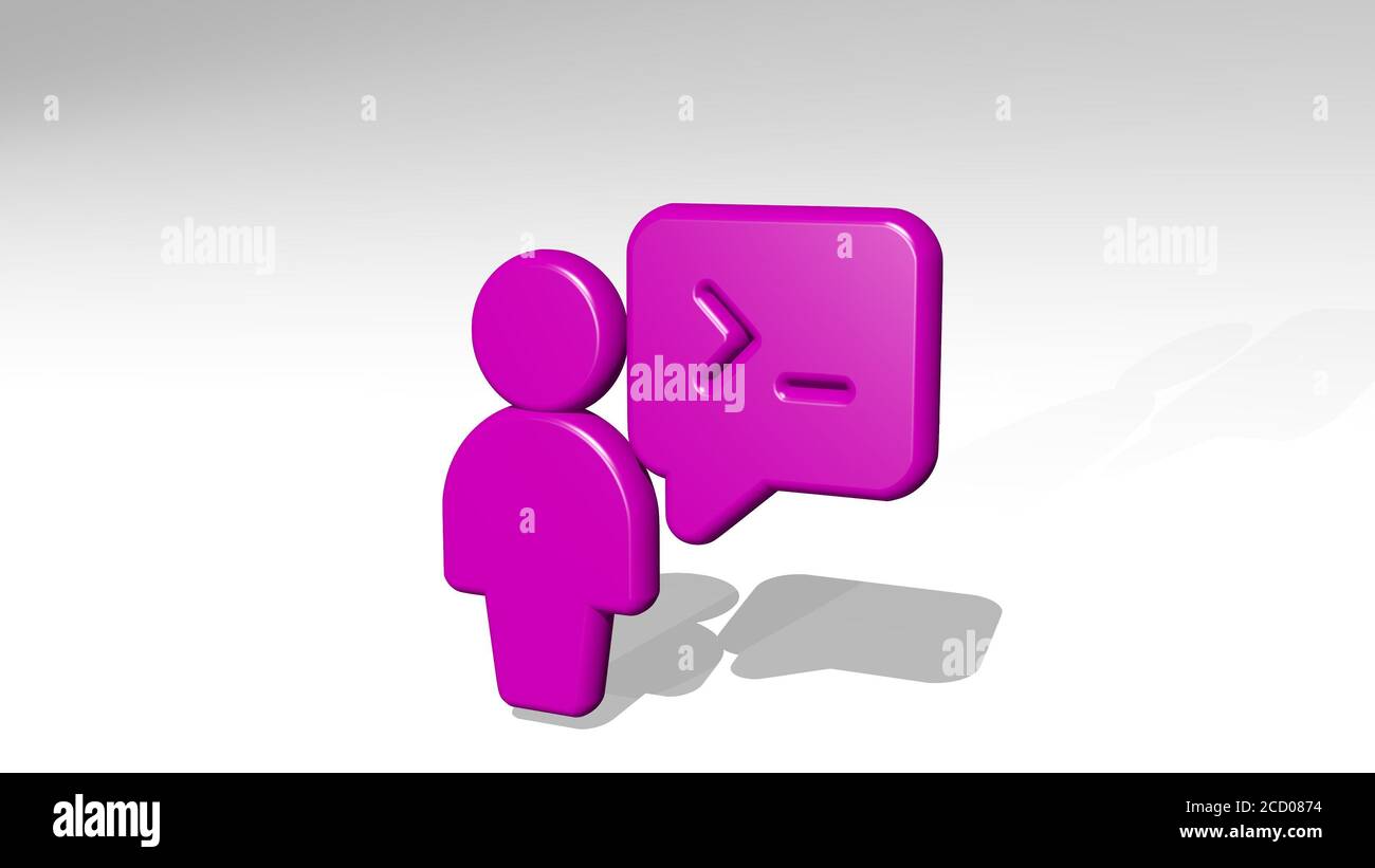 programming user chat 3D icon casting shadow, 3D illustration Stock ...